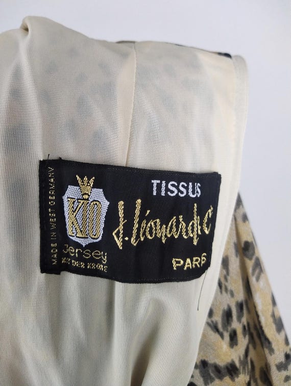 TISSUS LEONARD PARIS vintage 70s leopard print jersey… - Gem