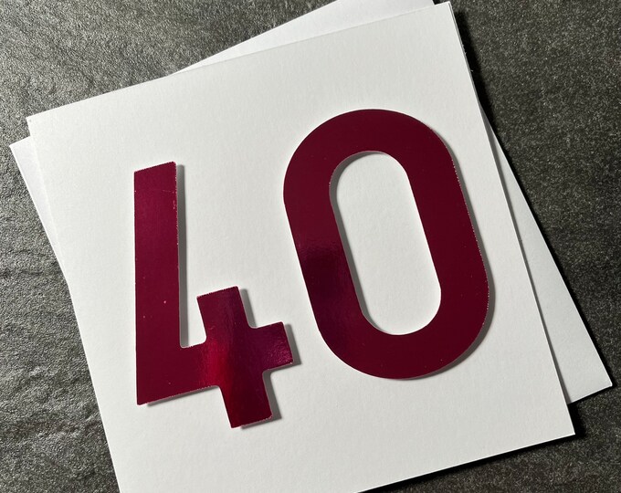 40th Birthday Card, Age 40th Birthday Card, 40 Age Birthday Card, Card ...