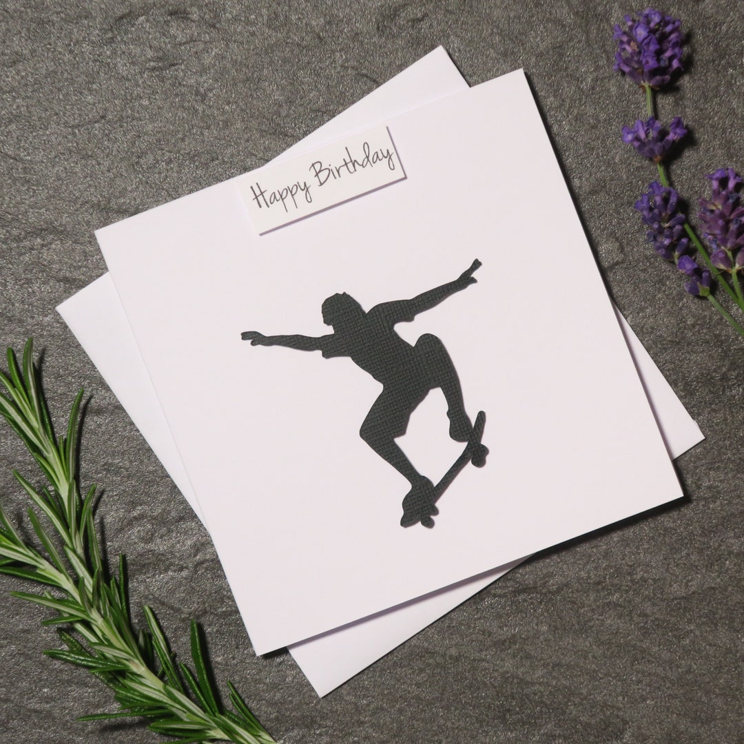 Skateboarding Birthday Card - Etsy