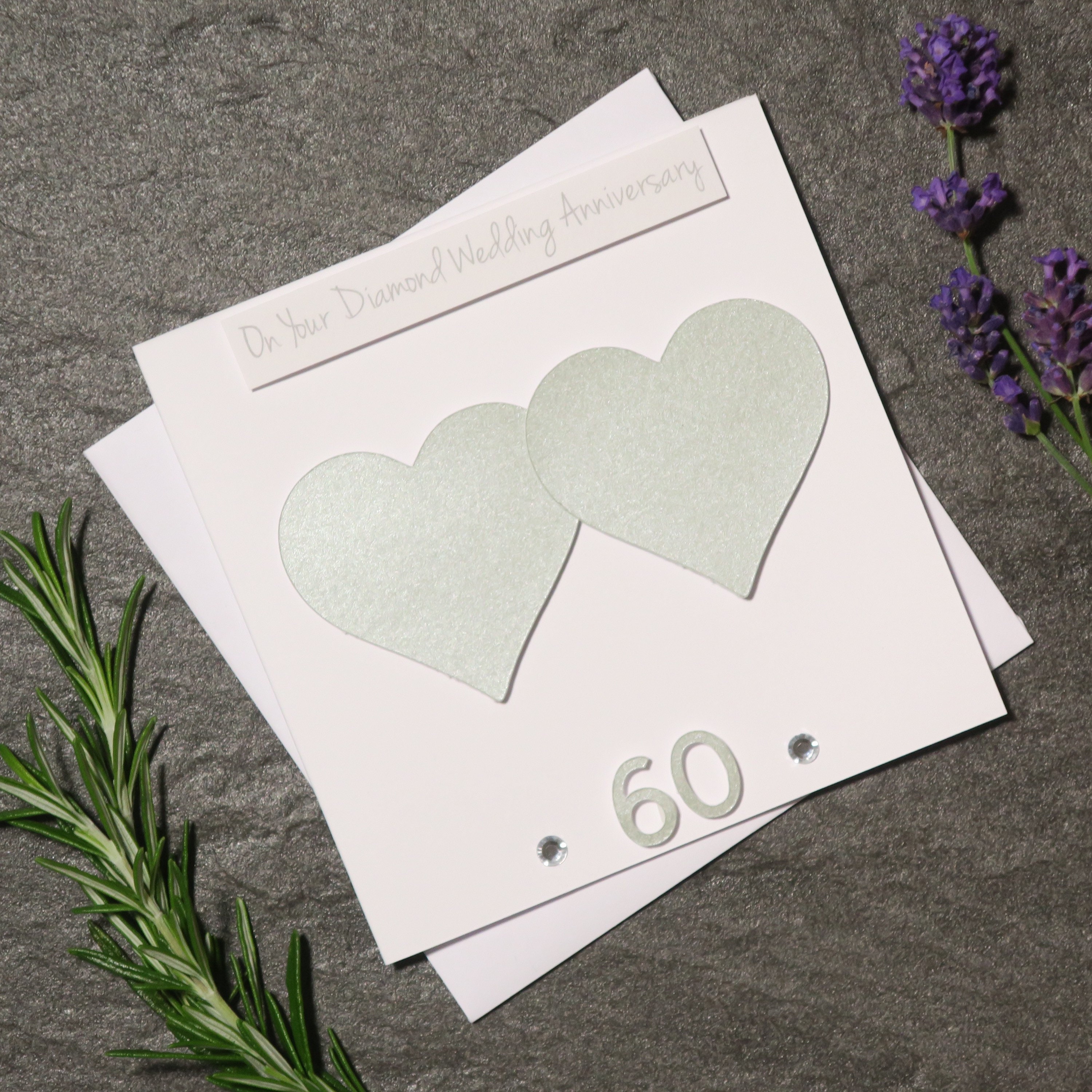 Diamond 60th Wedding Anniversary Card Handmade Etsy