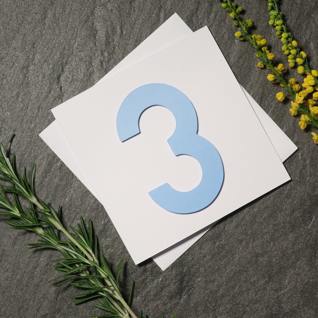 Number 3 Birthday Card - Etsy