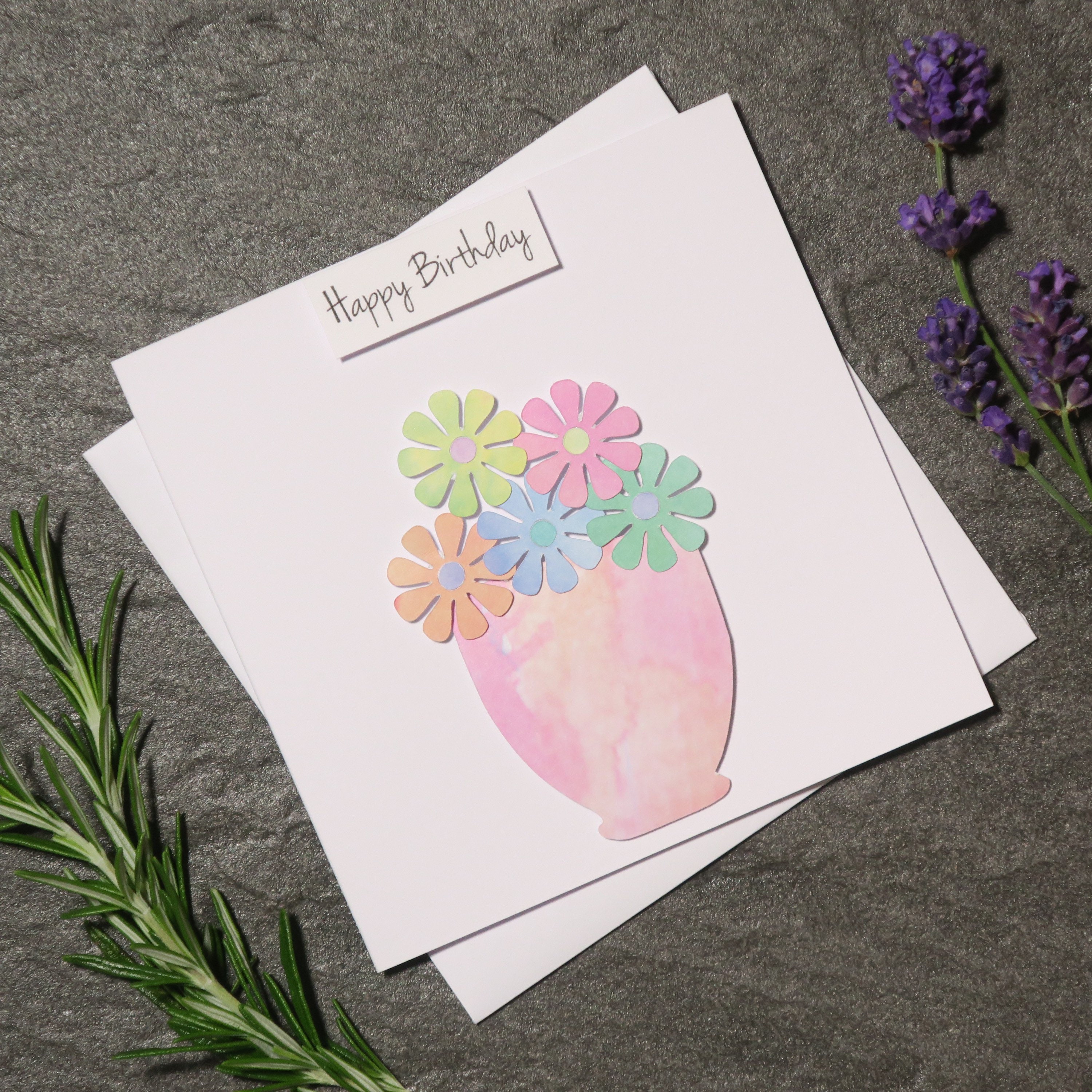 Flowers in Vase Birthday Card - Etsy