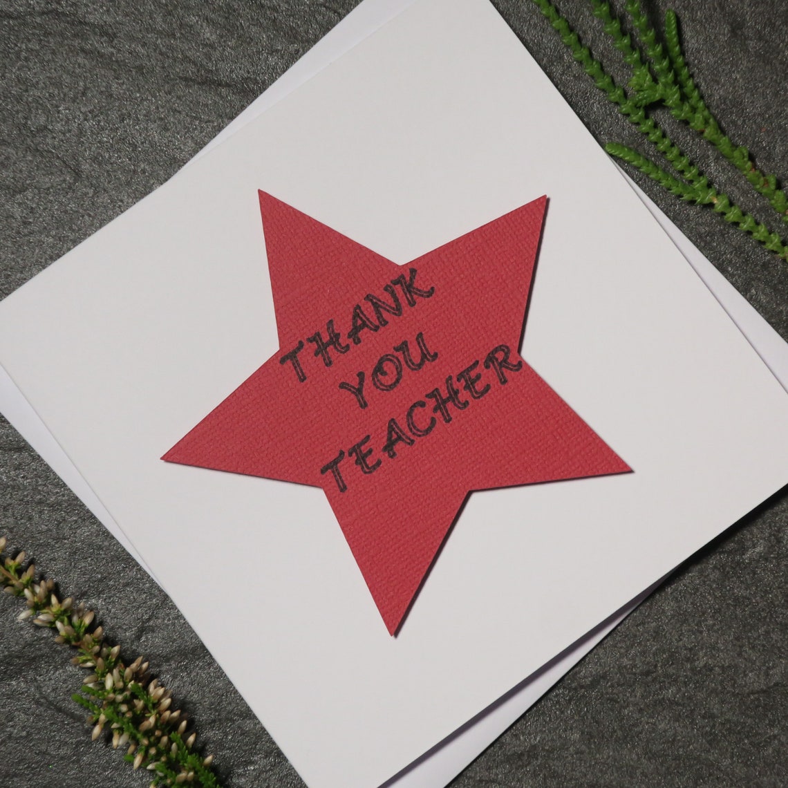 Thank You Teacher Star Card - Etsy