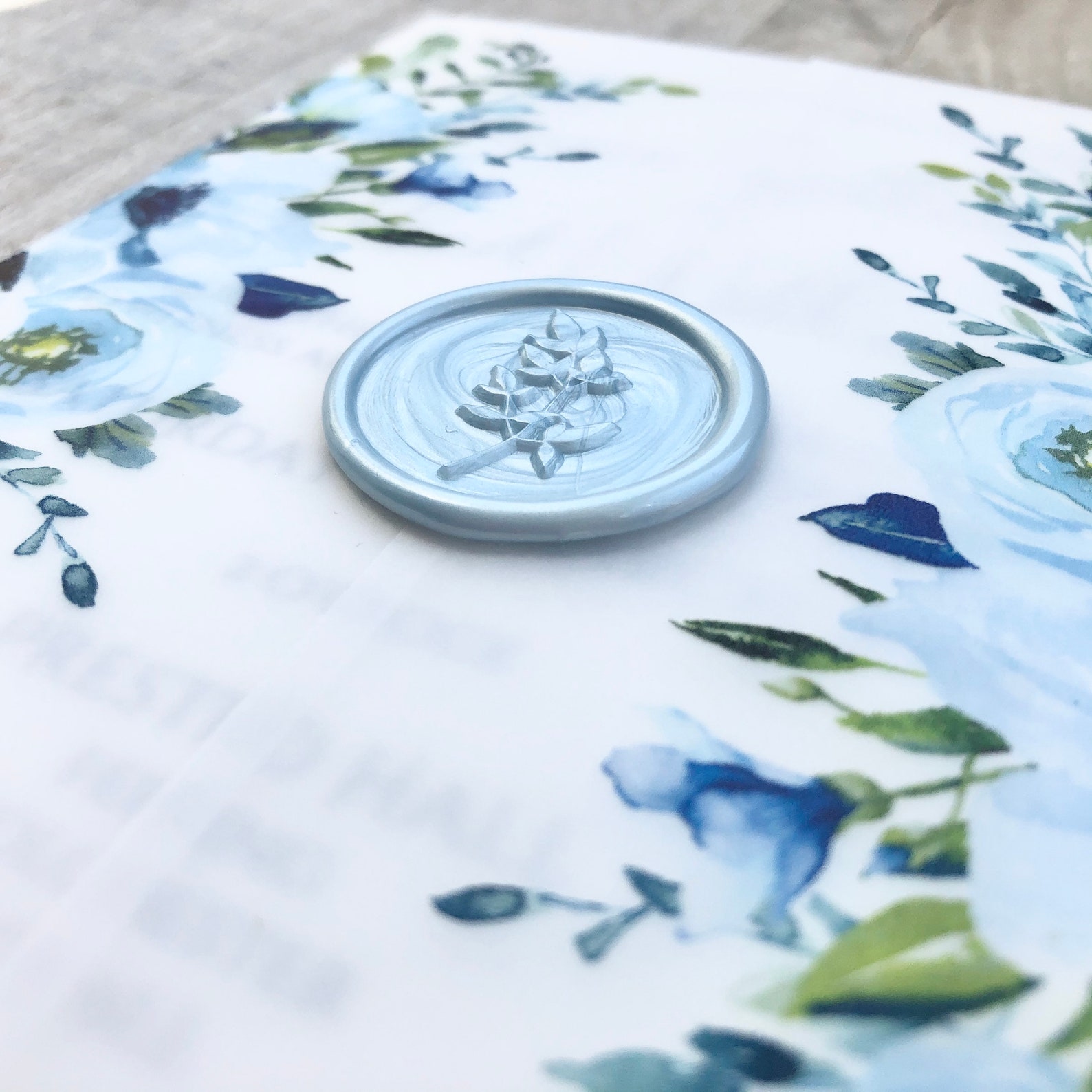 Dusty Blue Vellum Wrap Wedding Invitation & RSVP Card - Etsy