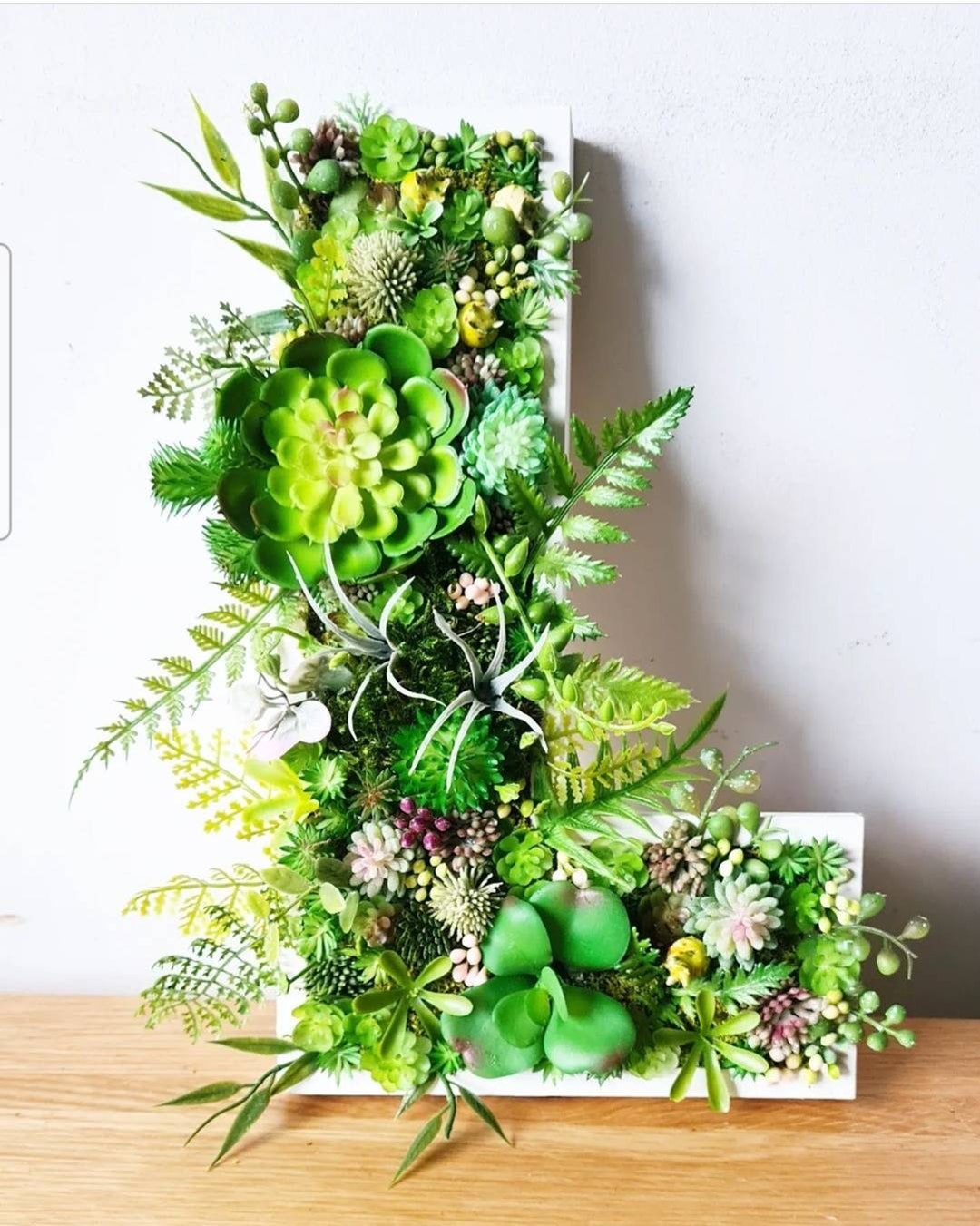 Faux Succulent Wall Letter: Plant Decor Sign (up to 12" / 30cm) - Etsy