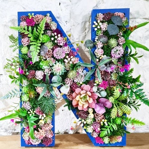 Large 12"/30cm 3D Wall Letters, Moss Wall Art, Faux Succulents for Home ...