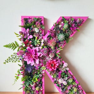 Custom Size Vibrant 3D Wall Letters, Living Wall Art, Faux Succulents ...