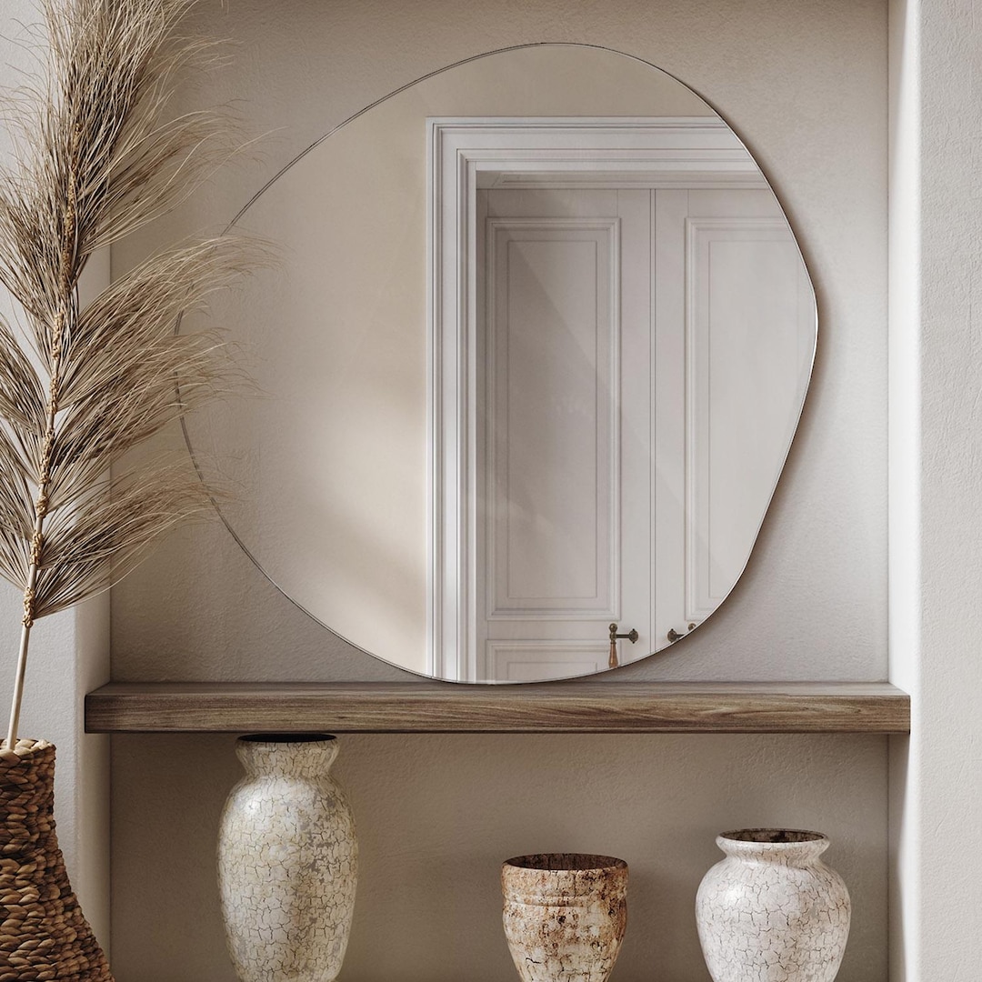ORGANIC Shape Mirror || Asymmetrical Irregular Decorative Bathroom Wall ...