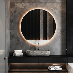 ROUND Mirror LED || 3 Light Variations, Classic Wall Mirror With LED ...
