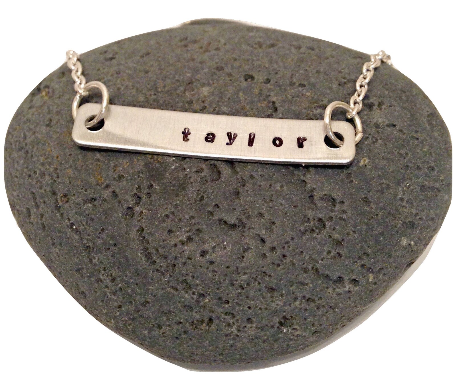 Name Plate Necklace, Personalized Name Necklace, Bar Necklace, Hand ...