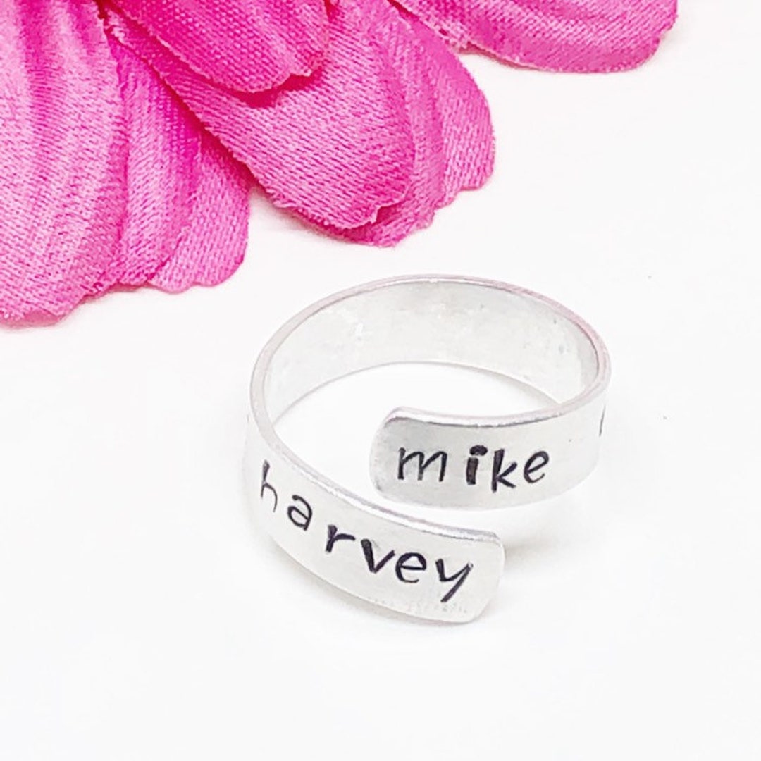 Hand Stamped Ring, Hand Stamped Name Ring, Custom Name Ring, Custom ...