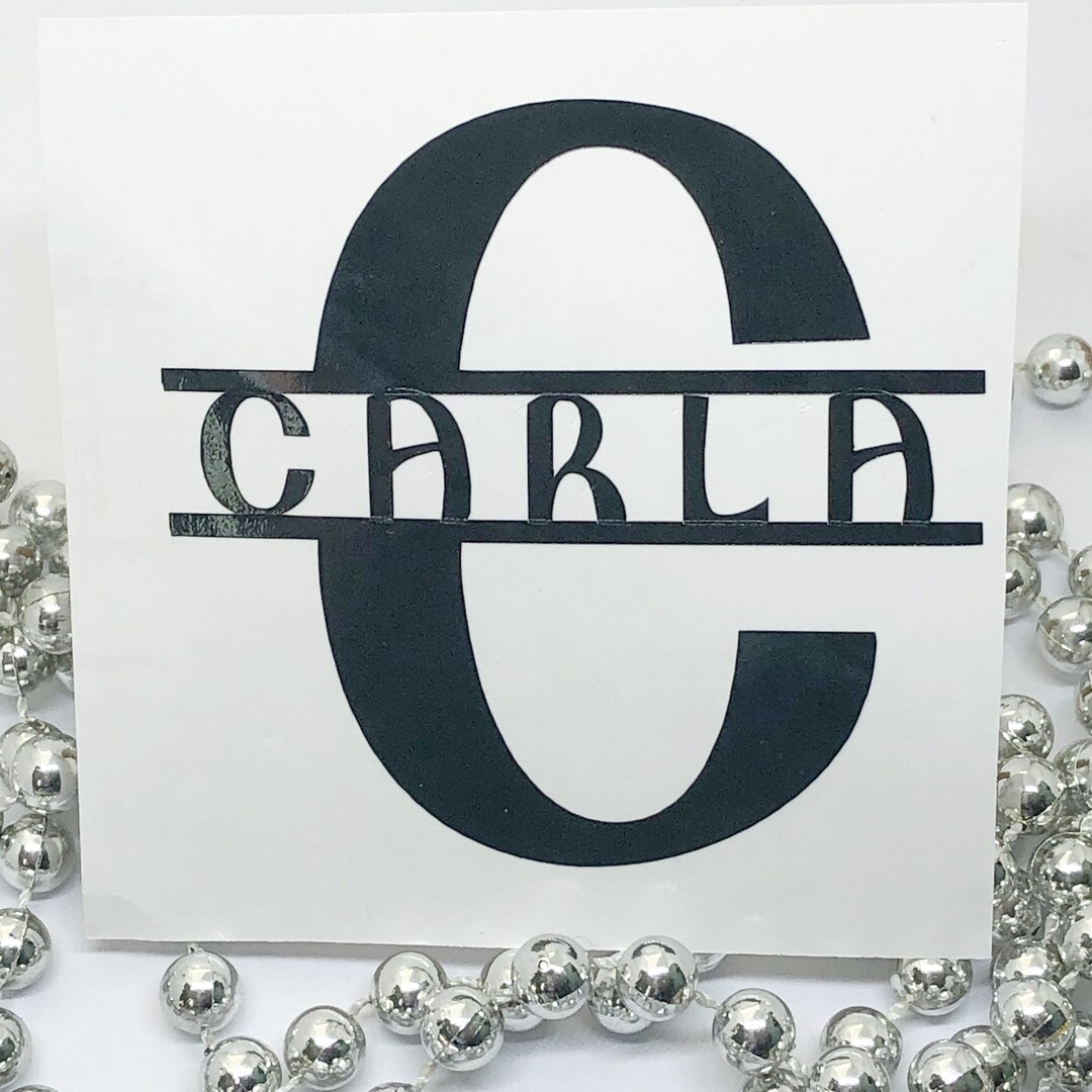 Split Monogram, Name Monogram Decal, Split Letter, Split Monogram ...