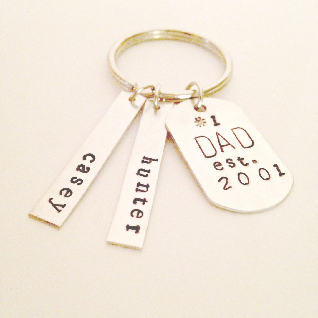 Personalized Dad Keychain, Best Dad Ever, Best Dad Gifts, Personalized ...