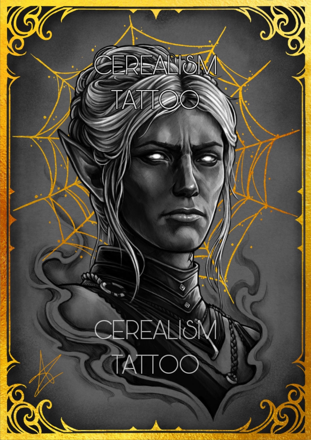 MINTHARA - Gold Embellished A5 Art Print - Baldur's Gate 3 Inspired - Etsy