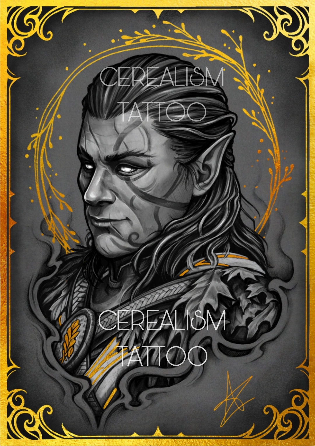 HALSIN - Gold Embellished A5 Art Print - Baldur's Gate 3 Inspired - Etsy