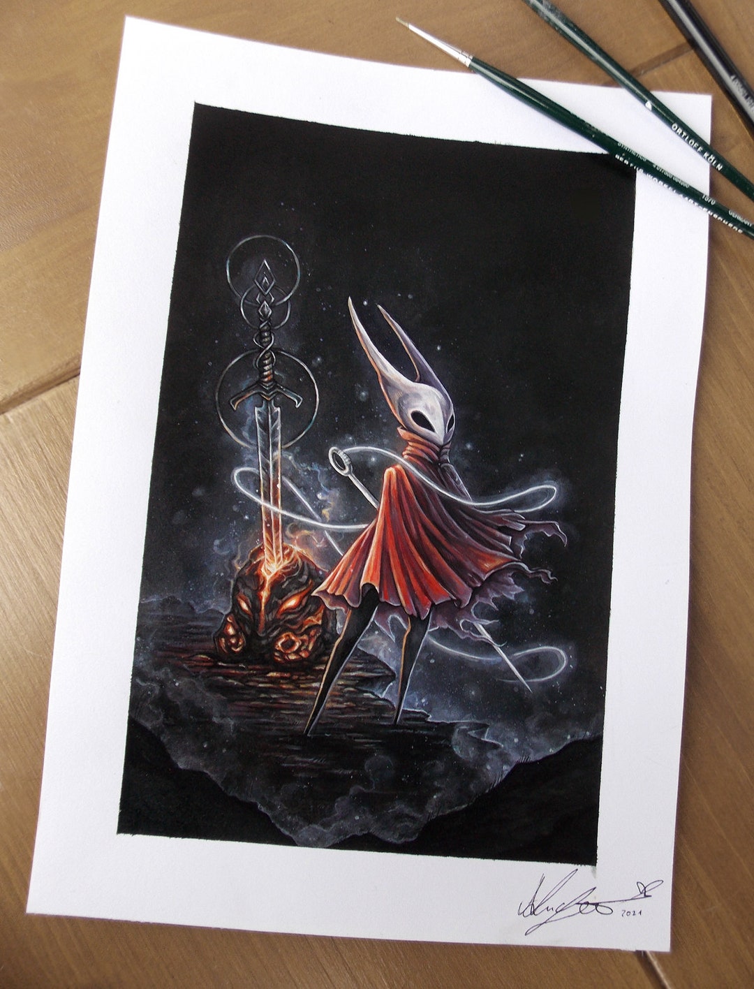 Hornet & Demon's Souls Archstone ORIGINAL PAINTING - Etsy