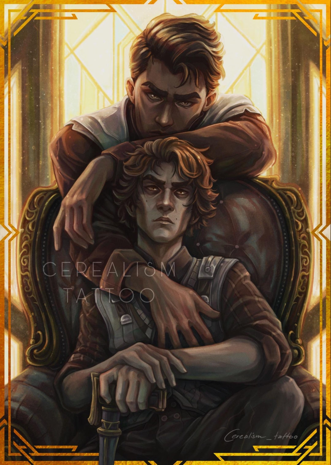 Jayce & Viktor - Gold Embellished A4 Art Print - Arcane / League of ...