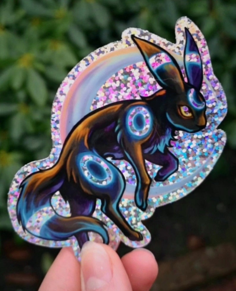 Shiny Umbreon Pokemon Glitter Vinyl Sticker - Etsy
