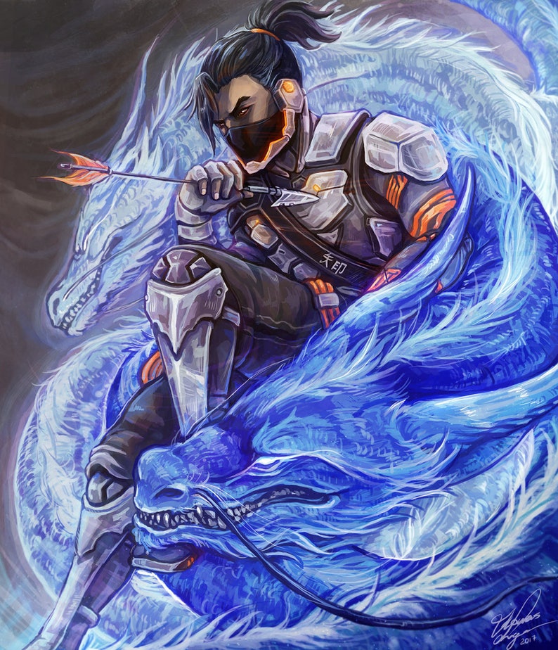 Cyberninja Hanzo Overwatch A4 Print - Etsy