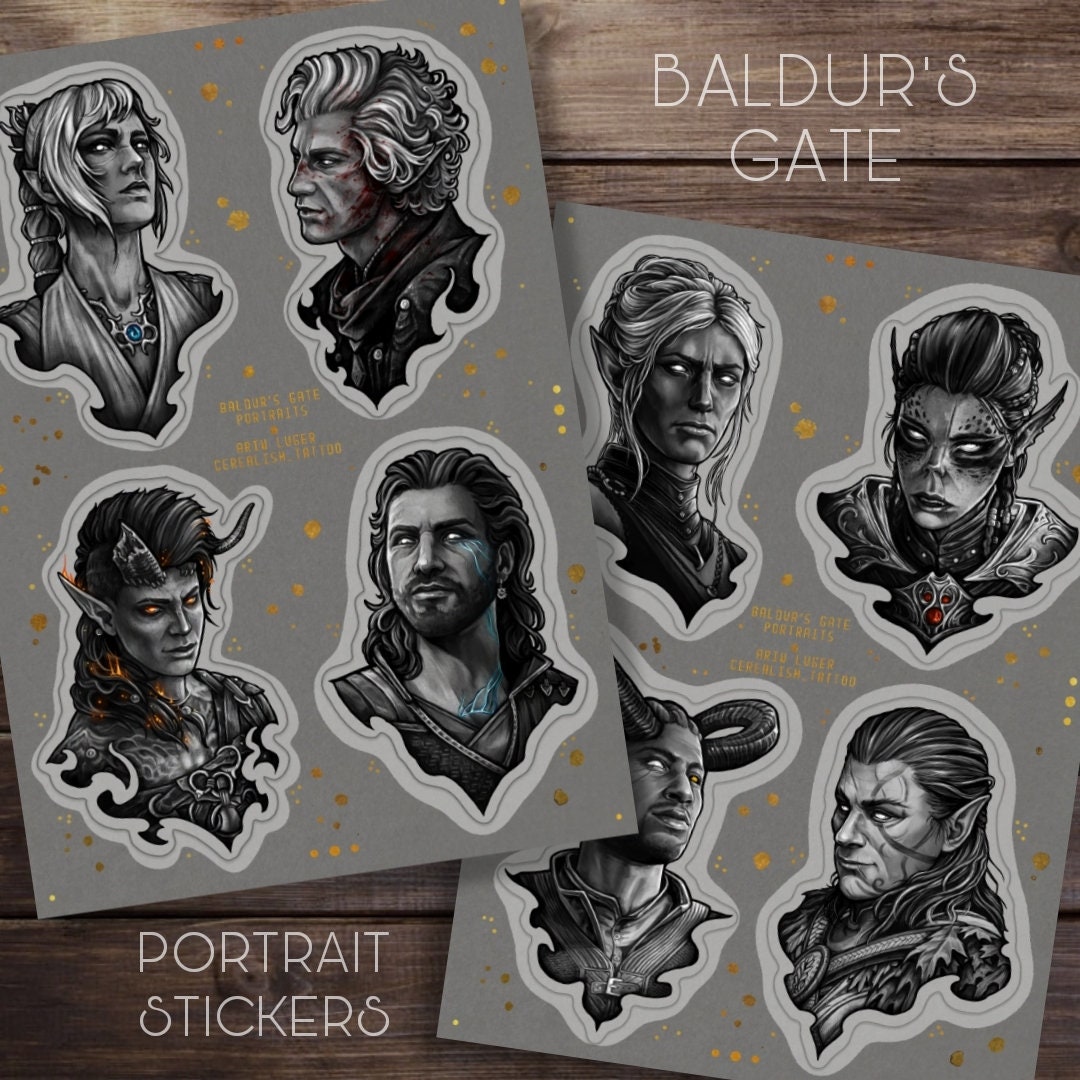 PORTRAITS Vinyl Sticker Sheets - Baldur's Gate 3 Inspired - Etsy