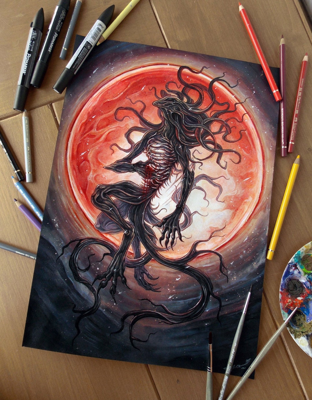 ORIGINAL PAINTING - the Moon Presence - Bloodborne Inspired - Etsy