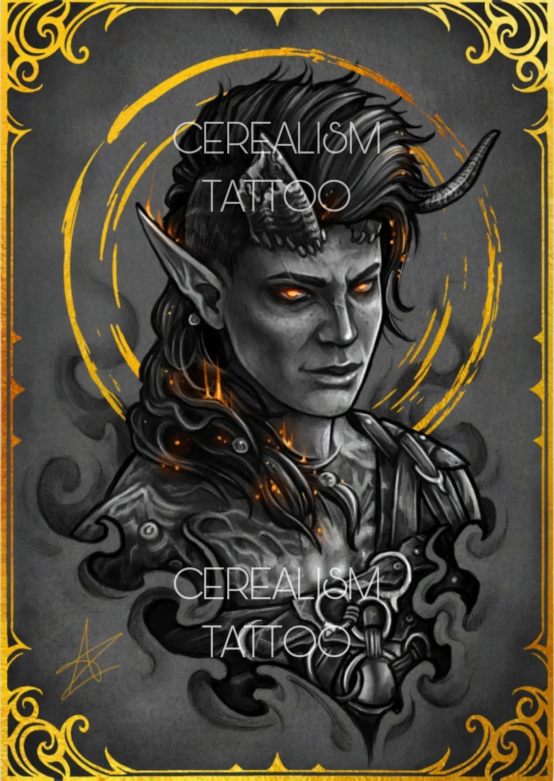 KARLACH - Gold Embellished A5 Art Print - Baldur's Gate 3 Inspired - Etsy