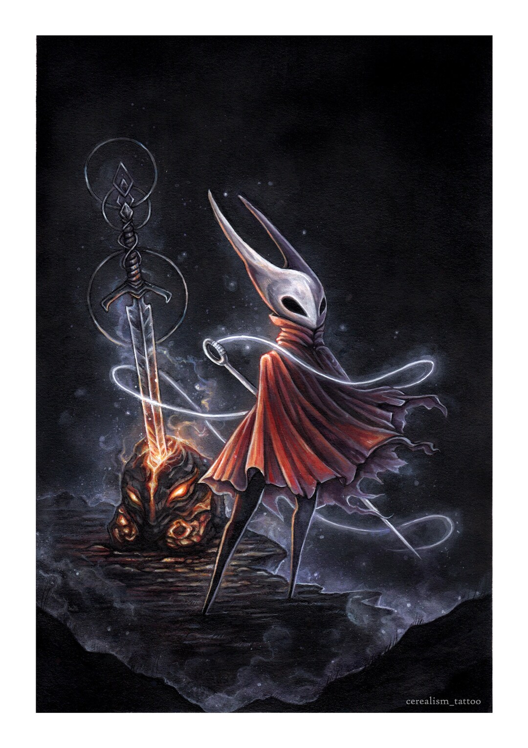 Hornet & Demon's Souls Archstone - A4 Art PRINT - Etsy