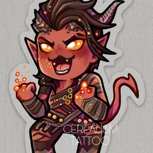 Karlach - Clear Vinyl Sticker - Baldur's Gate 3 Inspired - Etsy