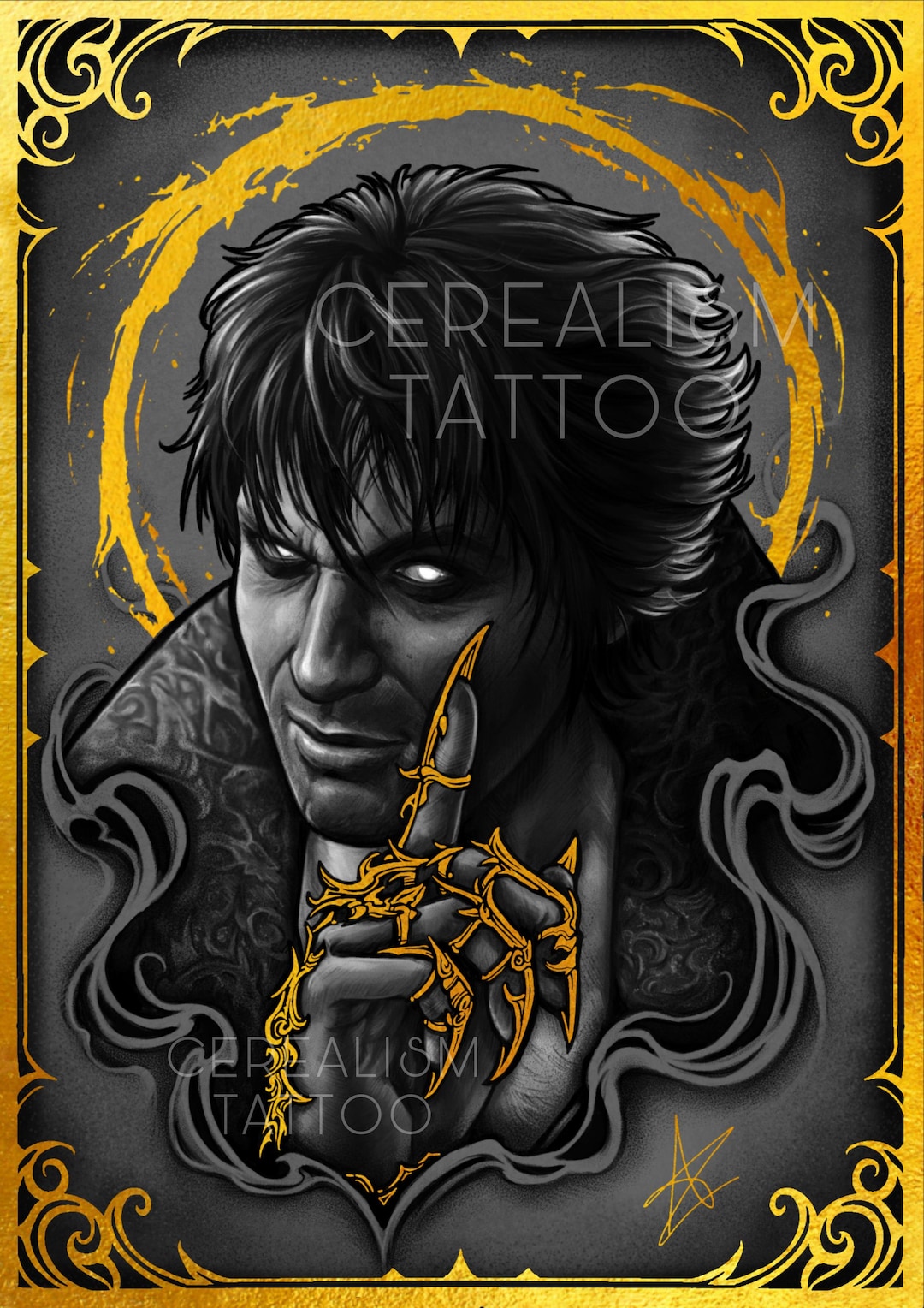 ENVER GORTASH - Gold Embellished A5 Art Print - Baldur's Gate 3 ...