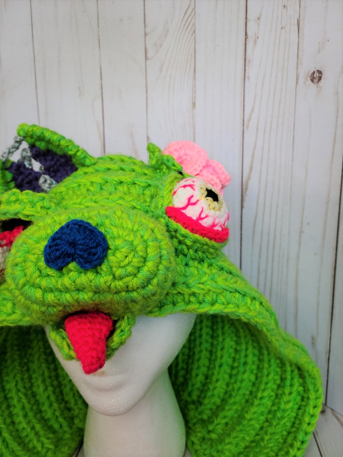Crochet Zombie Bear Hood, Gory Horror, Amigurumi Hat, Finished Item ...