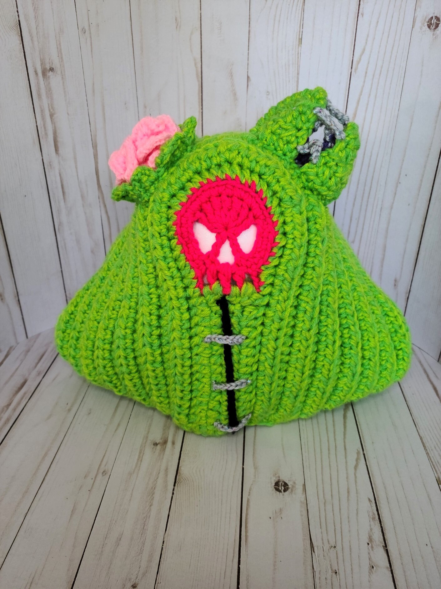 Crochet Zombie Bear Hood, Gory Horror, Amigurumi Hat, Finished Item ...