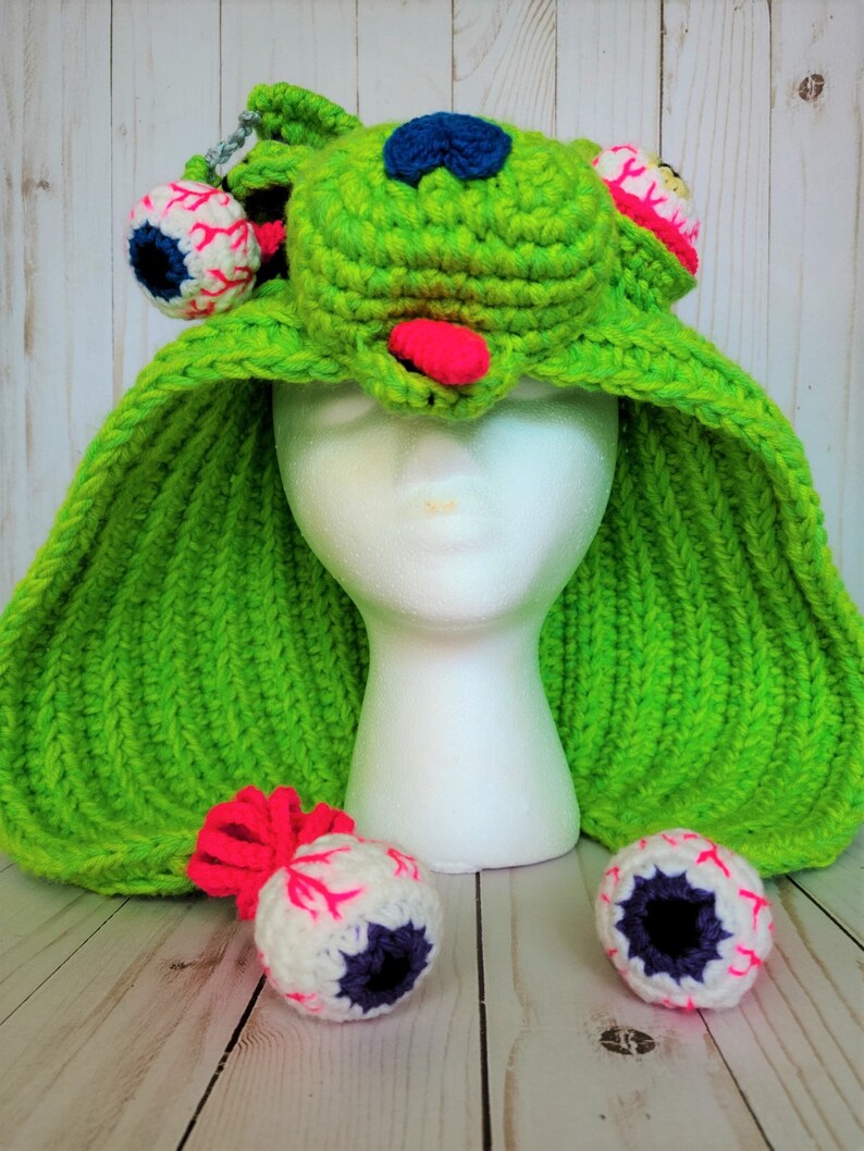 Crochet Zombie Bear Hood, Gory Horror, Amigurumi Hat, Finished Item ...