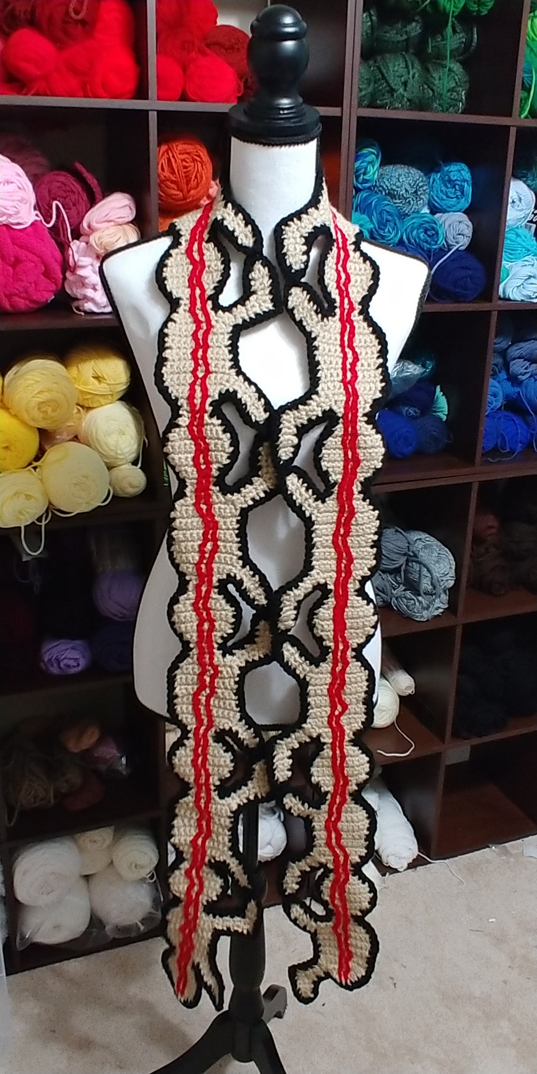 Human Centipede Scarf, Crochet Horror Scarf, Novelty Scarf, Horror ...