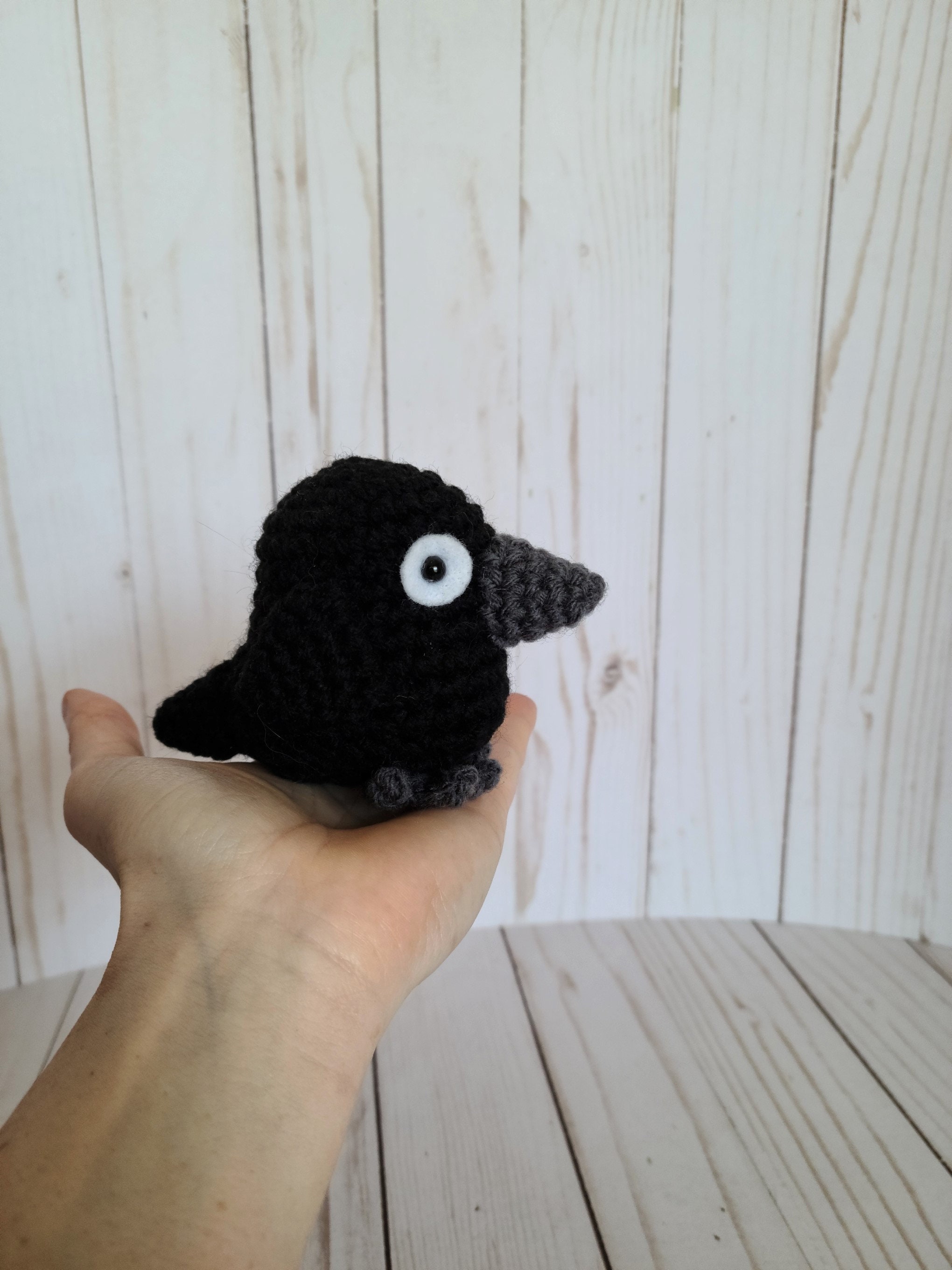 Cute Crochet Crow Plush Kawaii Goth Decor Cottagecore - Etsy