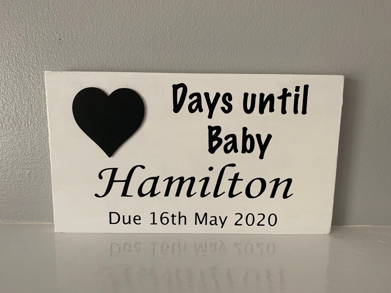 Personalised Pregnancy Baby Due Countdown Wooden Plaque Sign | Etsy