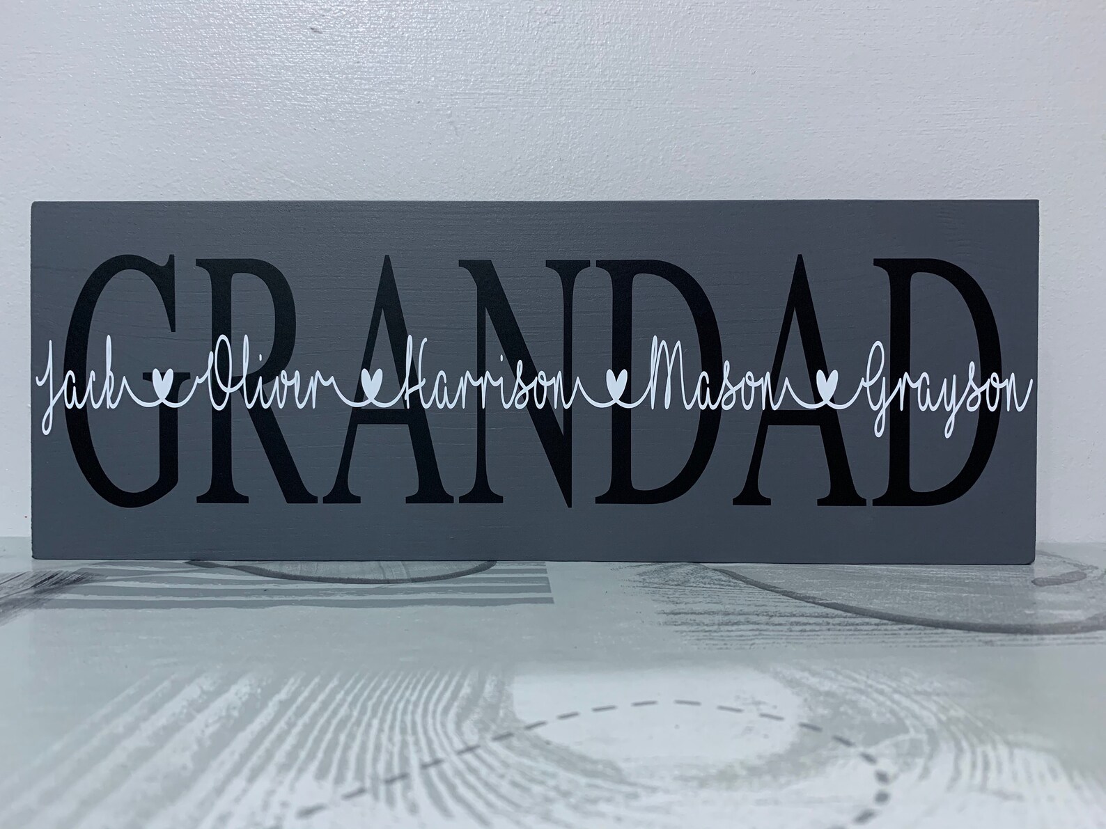 Personalised Dad Daddy Grandad Grandpa Name Wall Wooden Plaque | Etsy