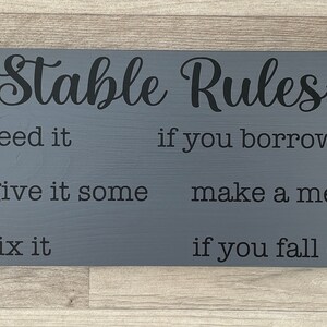 STABLE RULES Plaque - Outdoor or Indoor Sign - Wooden - Horse Pony ...