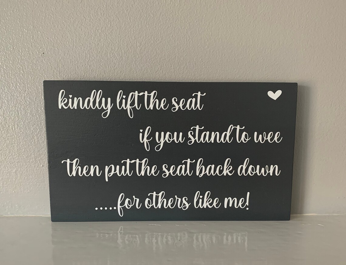Funny Toilet Seat Down Bathroom Cloakroom sign plaque lift - Etsy.de
