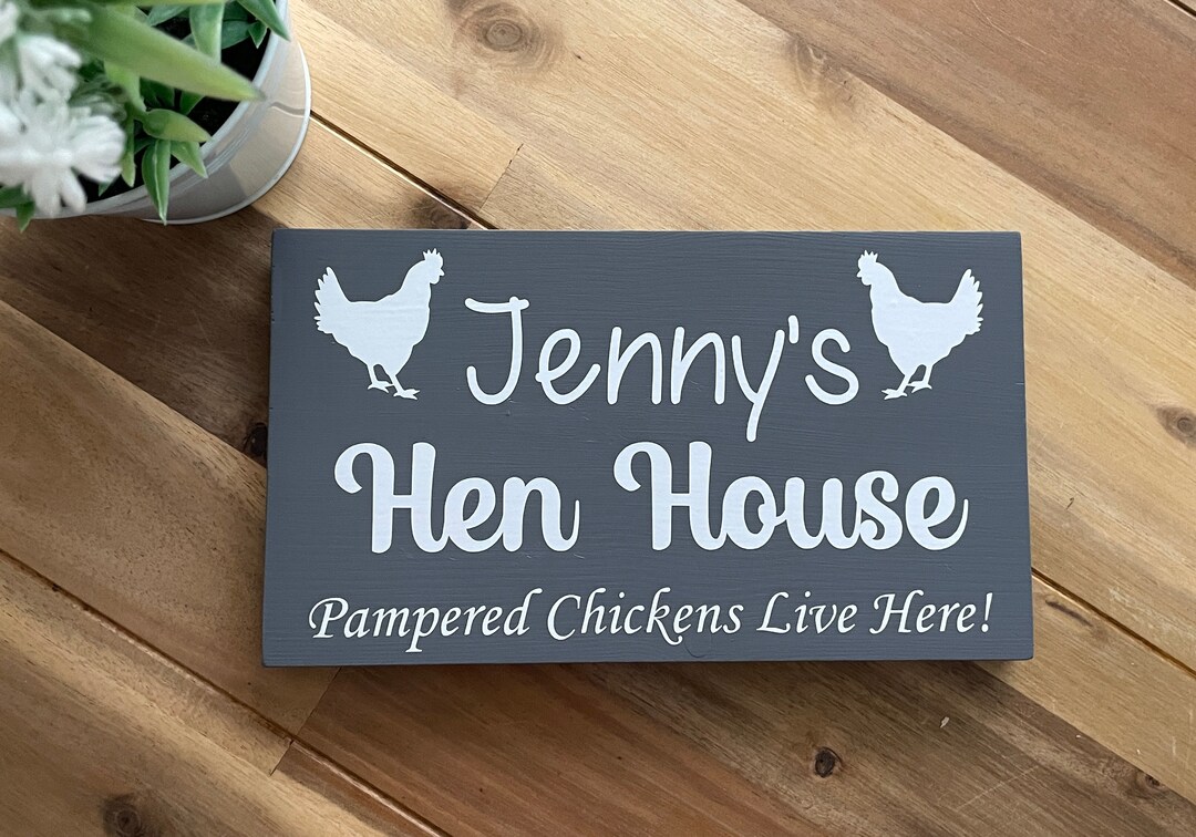Personalised Hen House Wooden Sign - Chicken Coop Run - Any Name - Lots ...