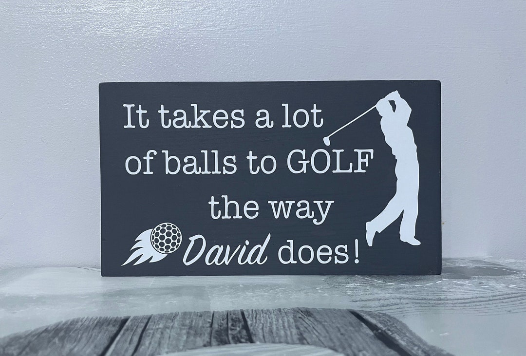 GOLF Personalised wooden plaque wall sign - ANY NAME - Golfing Golfer ...