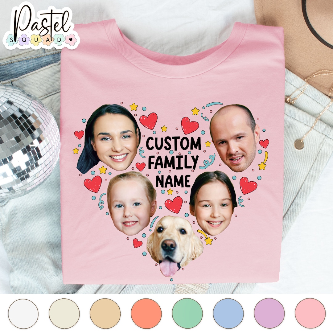 Family Picture Shirt, Custom Family Photo Shirts, Personalized Face ...