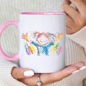 Custom Kids Drawing Mug, Kids Artwork on a Mug, Personalized Kids Art ...