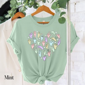 ASL Heart Alphabet, Sign Language Shirt, ASL Gifts, Deaf Shirt, Sign ...