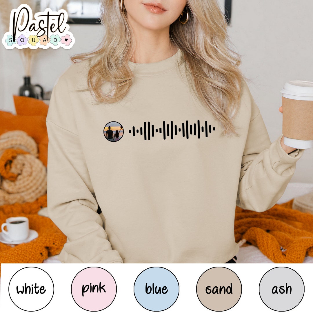 Custom Spotify Code Sweatshirt, Scannable Code Music Sweater, Personalized Music Player ...