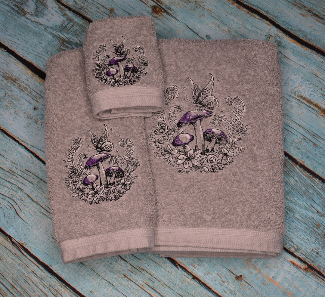 Woodland Enchanted Forest Crest With Mushrooms and Butterflies ...