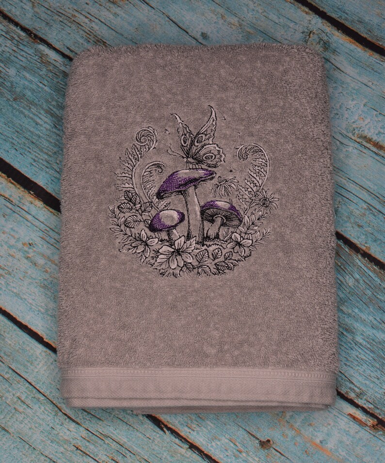 Woodland Enchanted Forest Crest With Mushrooms and Butterflies ...