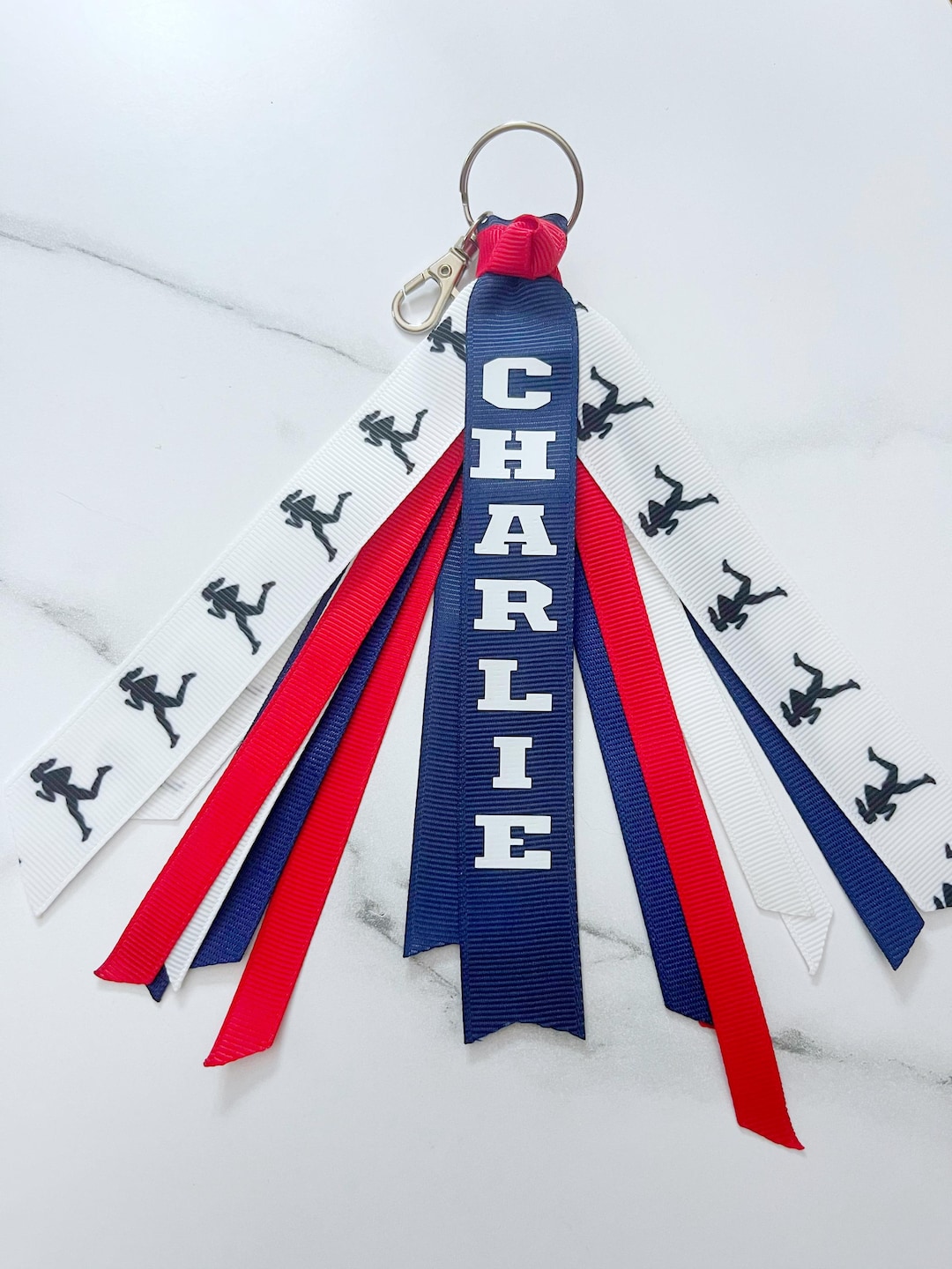Personalized Track Ribbon Keychain Bag Tag, Runner Gift, Track & Field ...