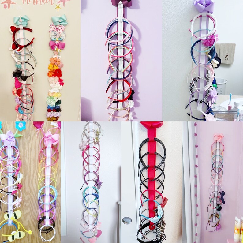 Hanging Headband Holder, Hair Bow Organizer, Grosgrain Ribbon - Etsy