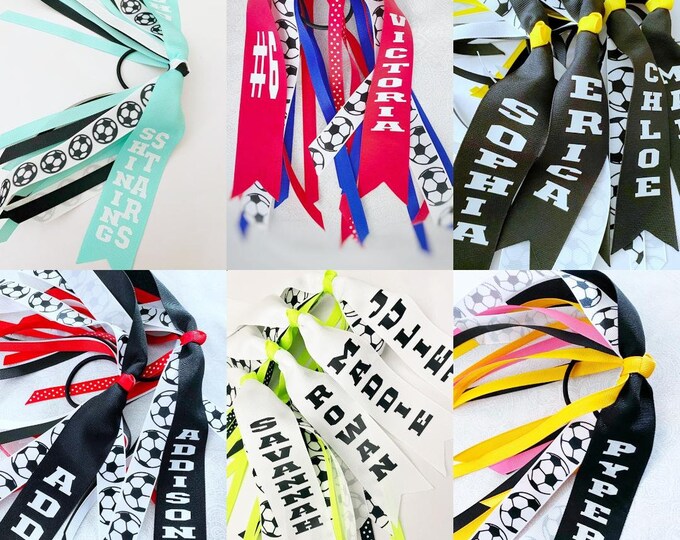 Custom Soccer Ribbons, Custom Team Ribbons With Names, Ponytail Hair ...