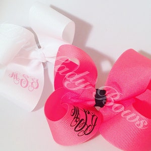 Custom Bow, White Bow, Girl Bows, Hair Bows, Monogrammed Bows, Boutique ...